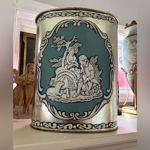 Vintage | Accents | Vintage Weibro Trash Can Victorian Couple Hollywood ...